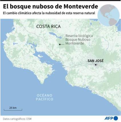 El cambio climático disipa el bosque nuboso de Monteverde en Costa Rica